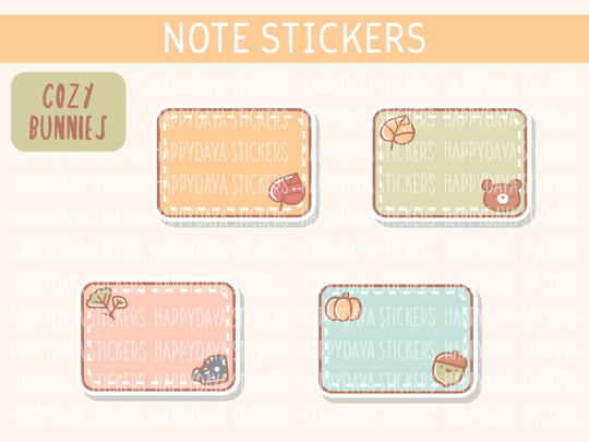 KIT9 (Cozy bunnies) Sheet9 Note stickers 1.5" – HappyDAYA