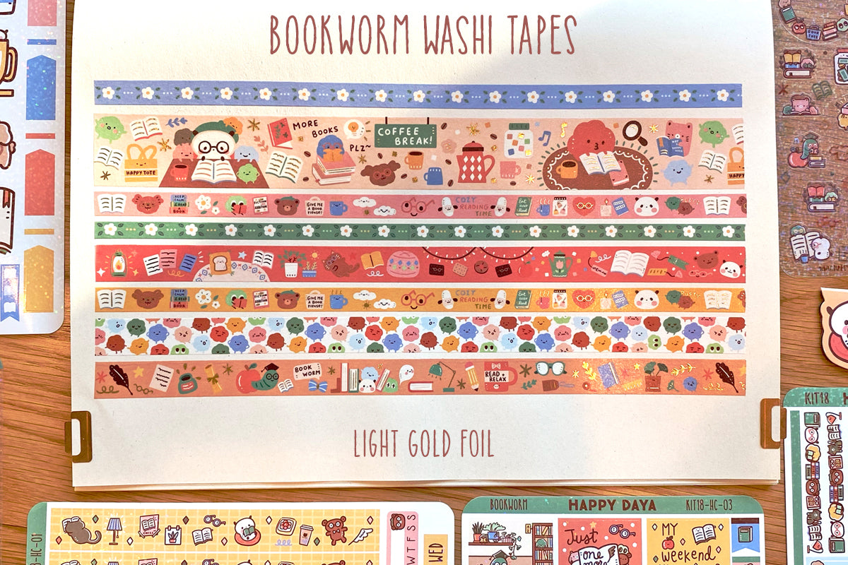 Bookworm - Washi tapes kit – HappyDAYA